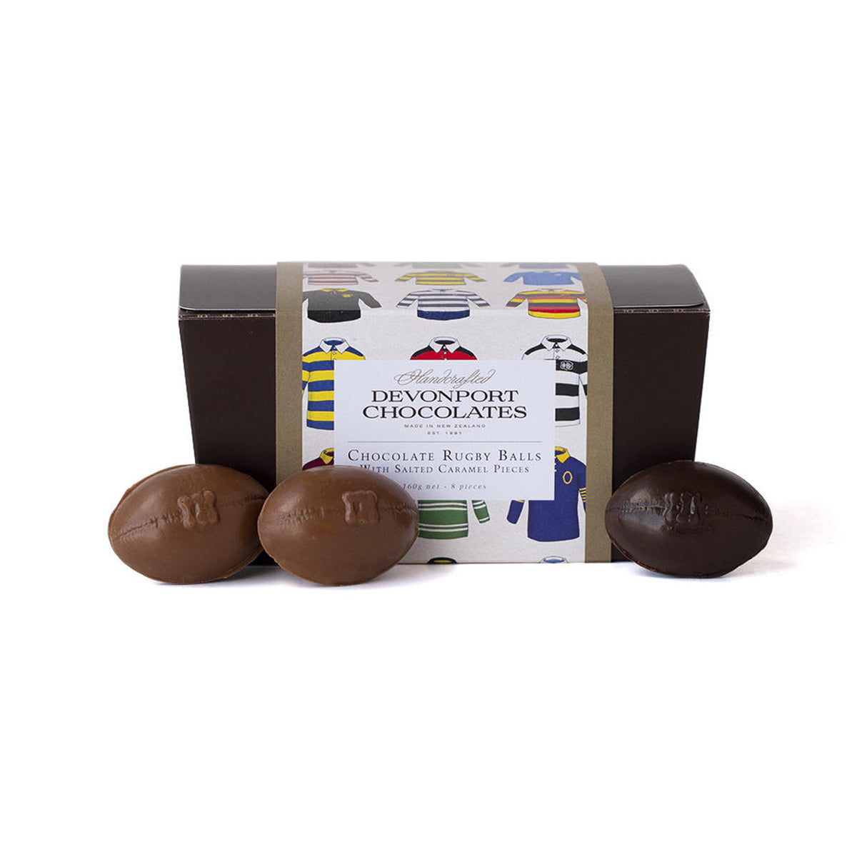 Chocolate Rugby Balls, Box of 8 - Devonport Chocolates